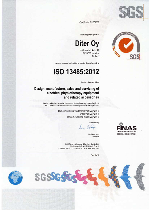 Sertifikaatit – Diter Oy